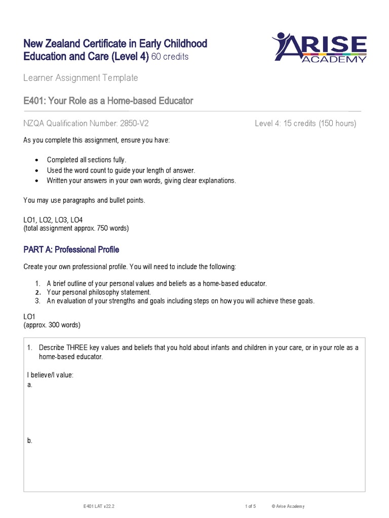 E401 Learner Assignment Template v.22.2 | PDF | Career & Growth