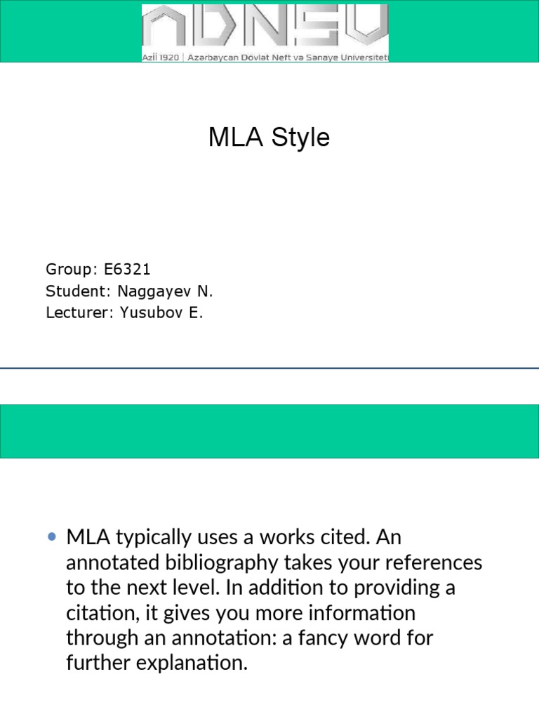 MLA Style | PDF