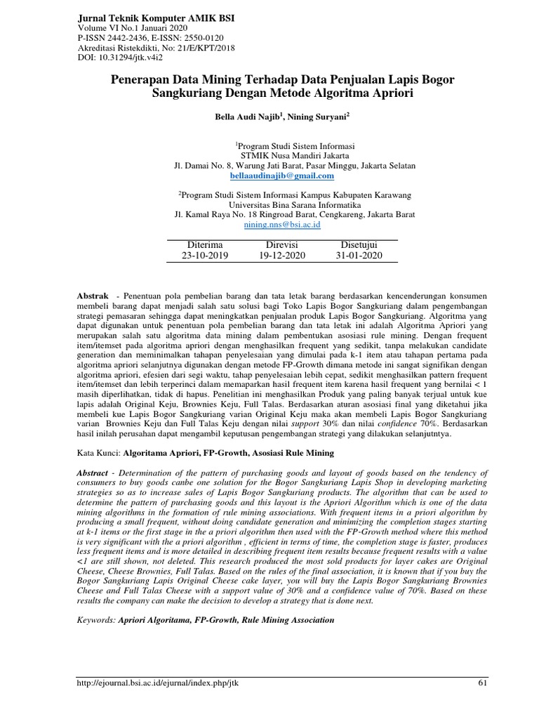 Penerapan Data Mining Terhadap Data Penjualan Lapi | PDF