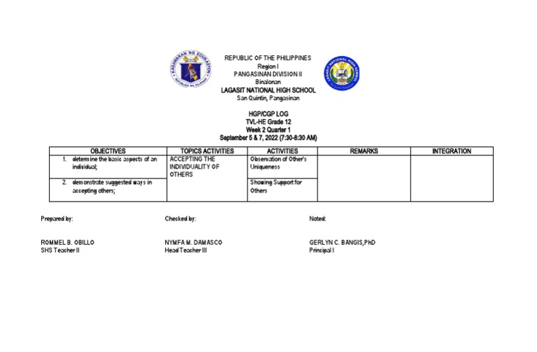 HGP Log Week 2 | PDF