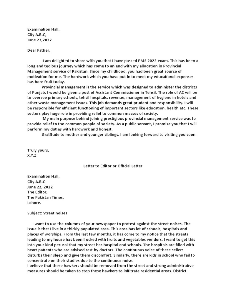 Box Type Format Of Letter