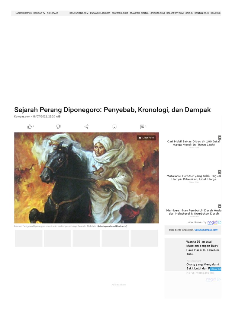 Sejarah Perang Diponegoro - Penyebab, Kronologi, Dan Dampak Halaman All ... Sejarah Perang Diponegoro - Penyebab, Kronologi, Dan Dampak Halaman All ...