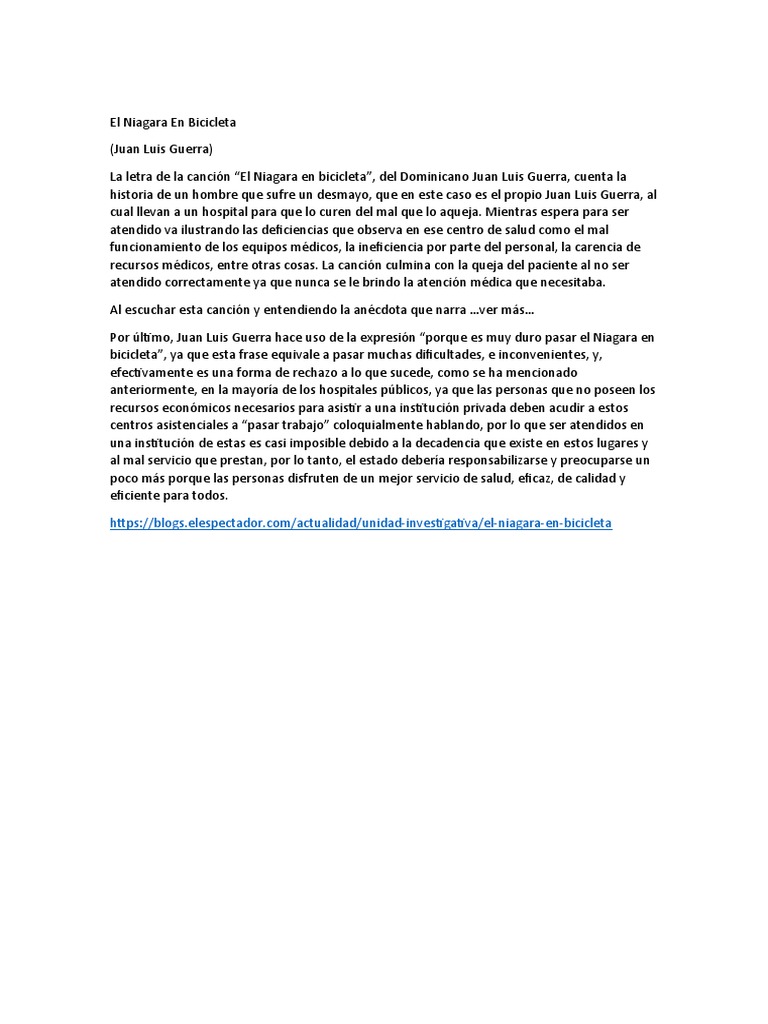 El significado de "El Niagara en bicicleta" | PDF | Viajes y turismo | Arte