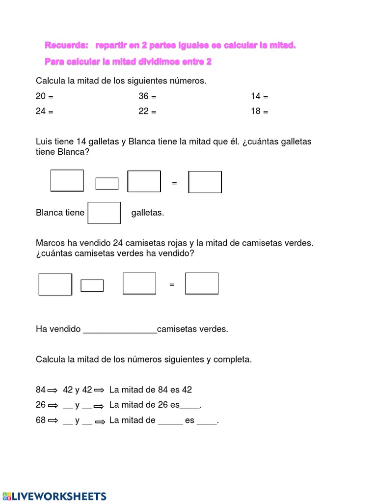 Mitad, Tercio y Cuarto Division | PDF