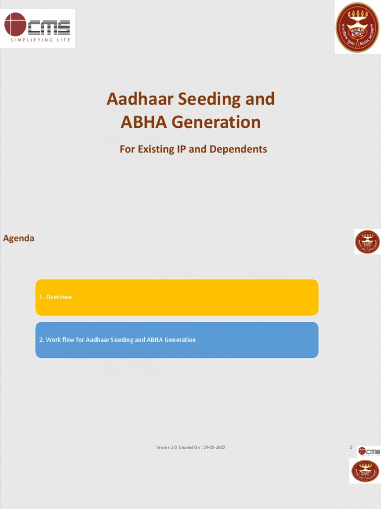Aadhaar Seeding and ABHA Process Guide | PDF