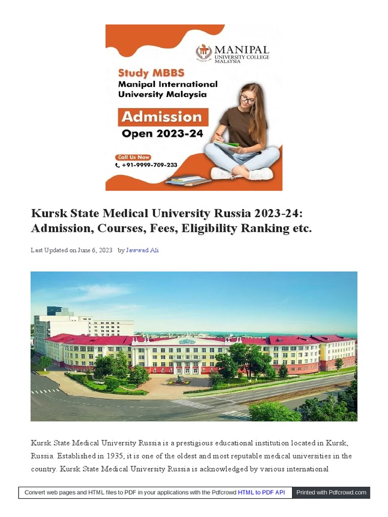 Achieving Excellence in Medical Career With Kursk State Medical University 2022-23. | PDF ...