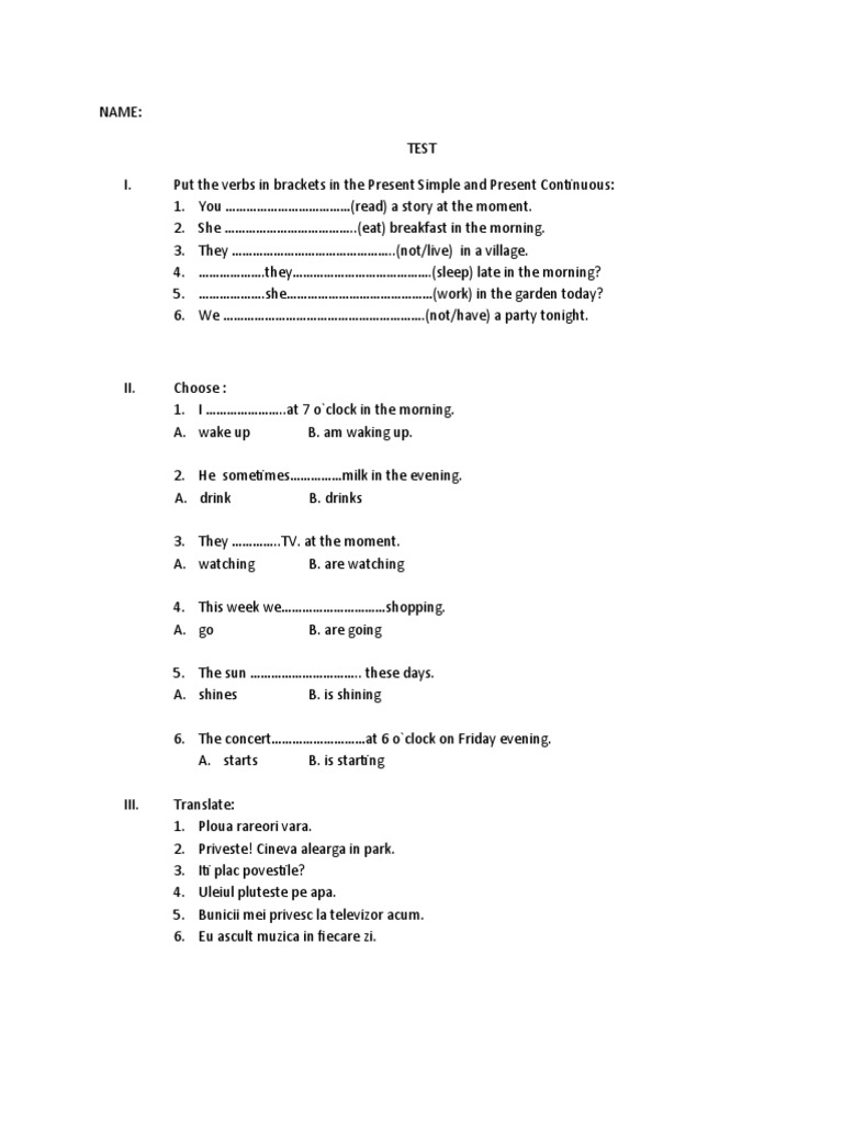 Test englEZA | PDF