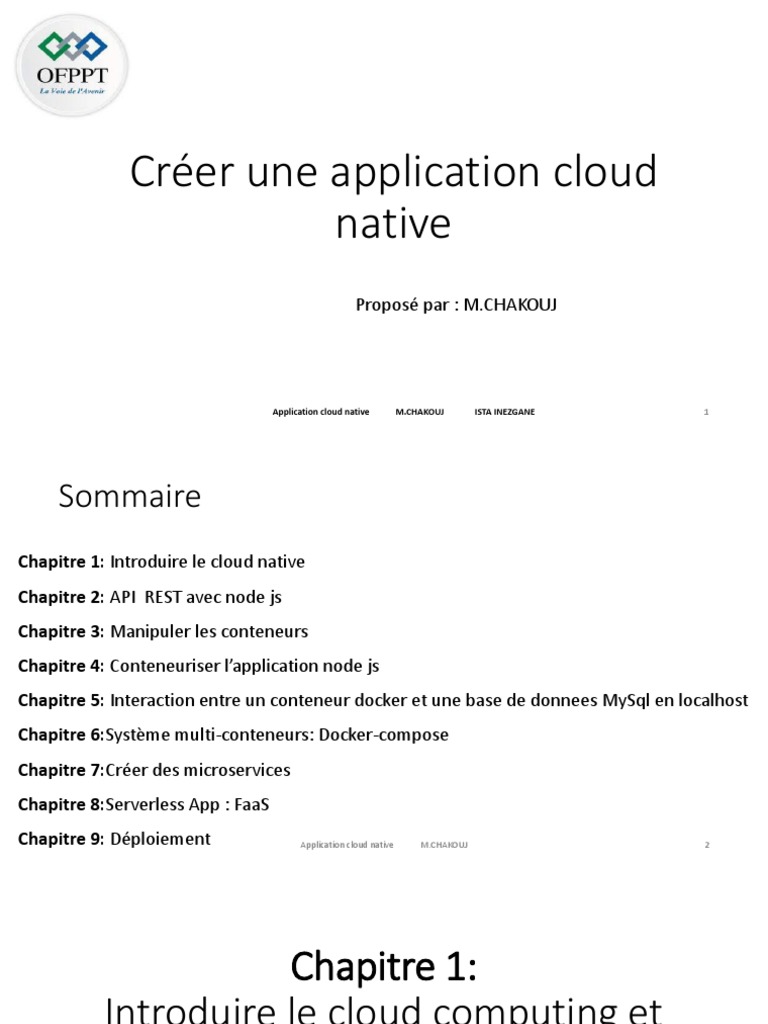 Cloud Native Mon Cours v7 | PDF | Cloud computing | Application