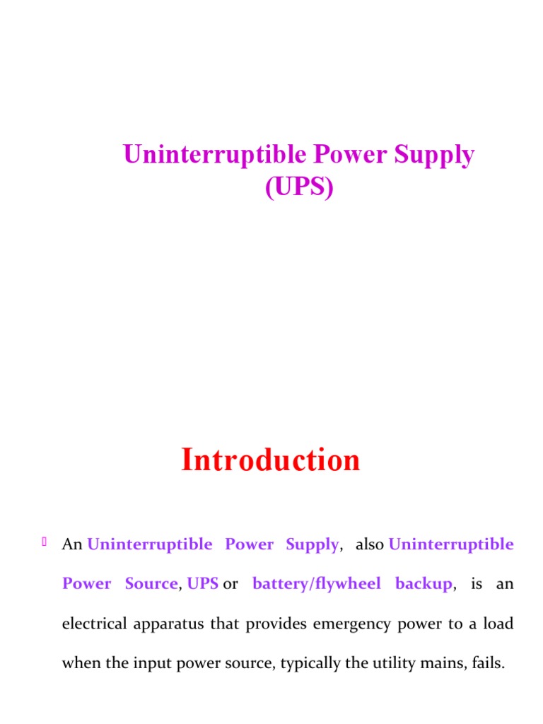 Uninterruptible Power Supply Ups Pdf