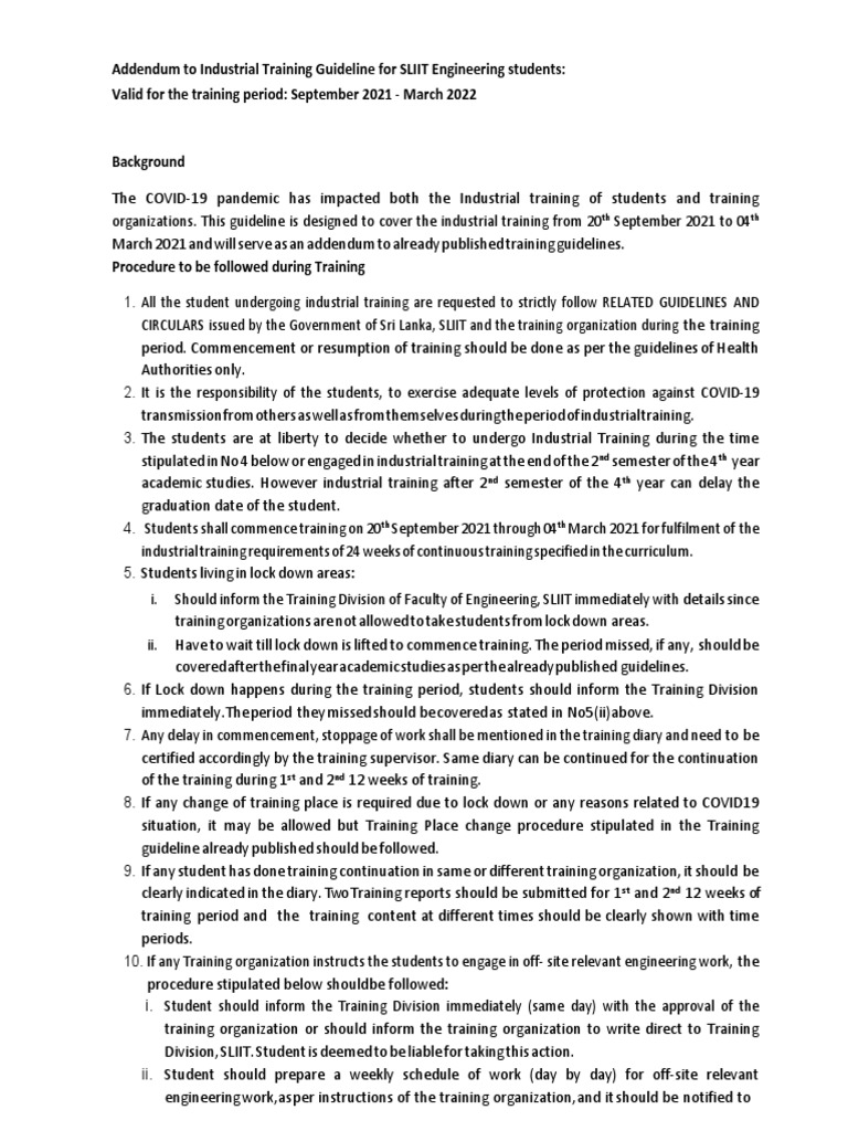 Addendum To Training Guide | PDF