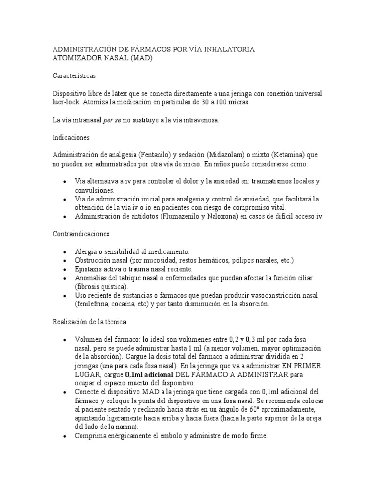 Administración de Fármacos Por Vía Inhalatoria | PDF | Medicamentos con ...