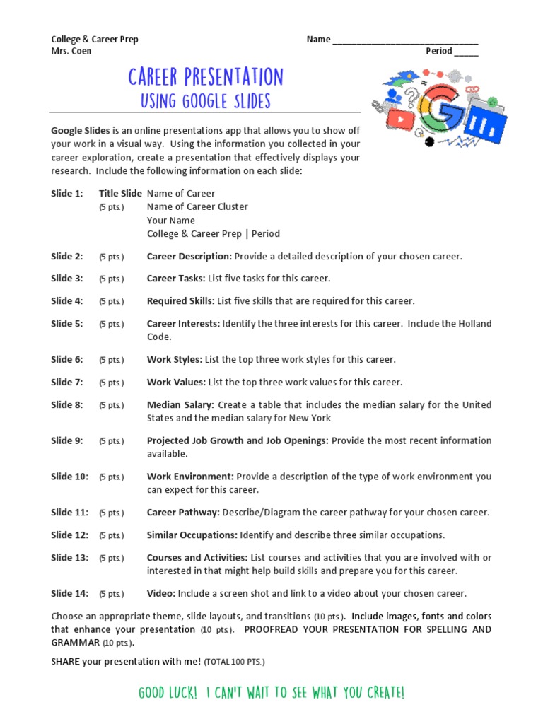 Career Presentation Using Google Slides | PDF | Career & Growth | Business