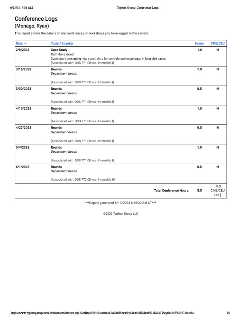 Typhon Group Conference Logs | PDF