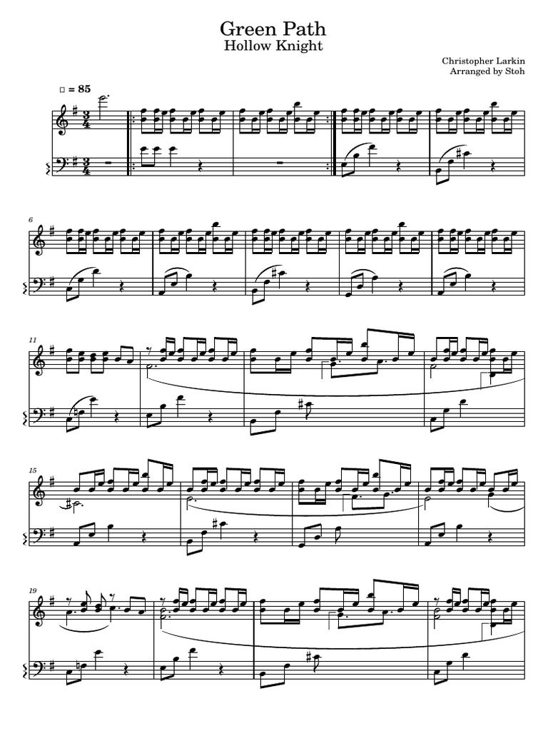 Green Path Piano Sheet Music | PDF