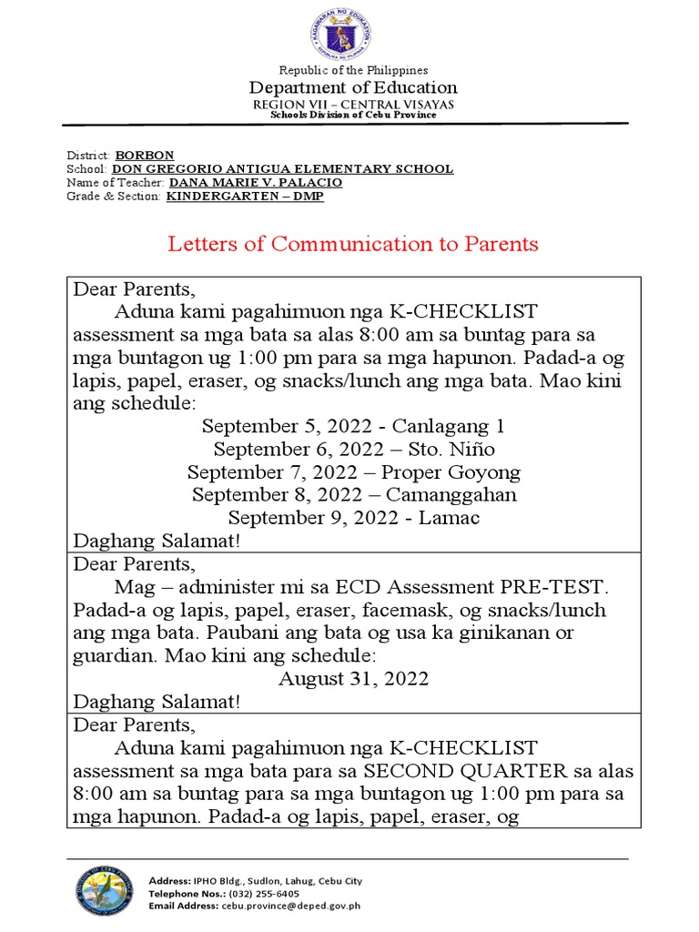 Letters of Communication | PDF