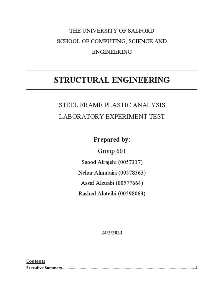 Structure Lab Report Pdf Strength Of Materials Beam Structure 