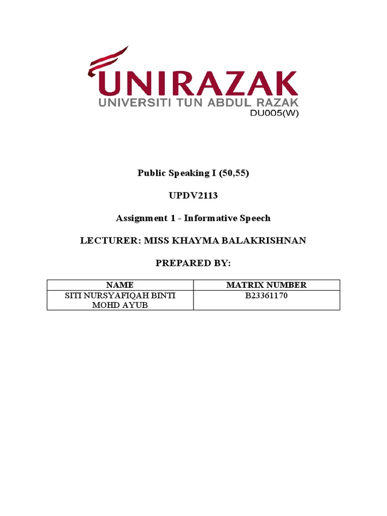 Public Speaking Assignment | PDF | Social Media | Popular Culture & Media Studies