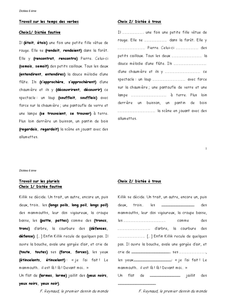 Dictées 6 e | PDF