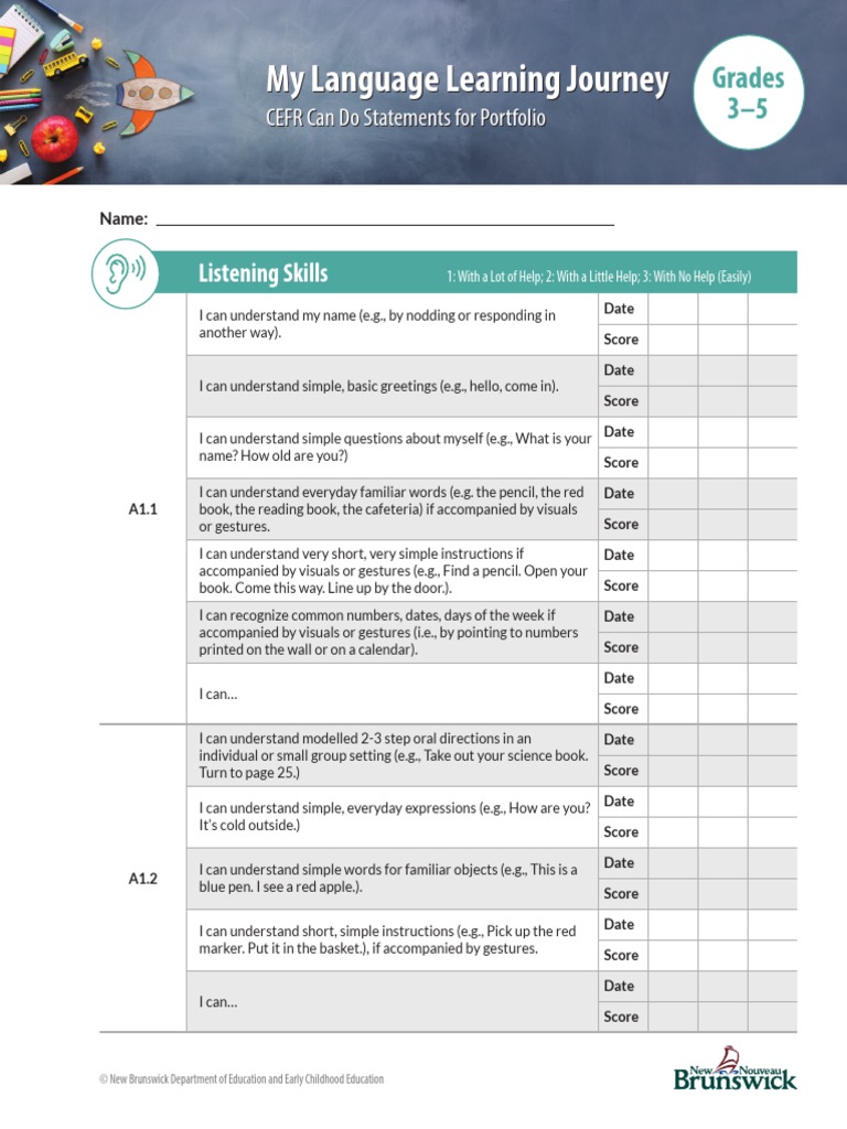 Mylanguagelearningjourney Grades3to5 Fillable | PDF