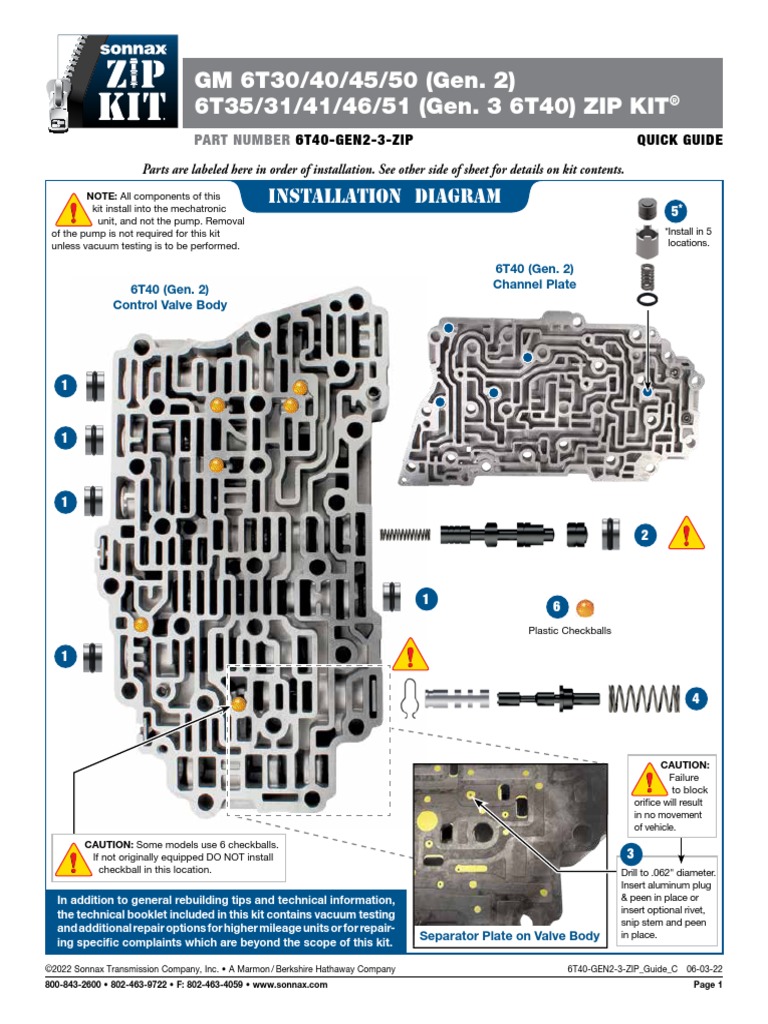 6T40 Gen2 3 Zip in | PDF | Valve | Clutch