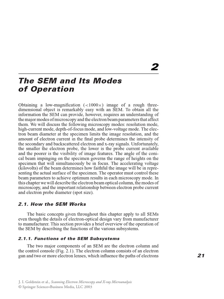 SEM & It's Modes of Operation | PDF