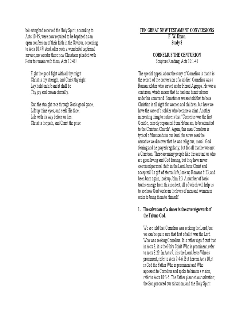 Study 08 Cornelius The Centurion (Read-Only) | PDF | Acts Of The Apostles | Jesus
