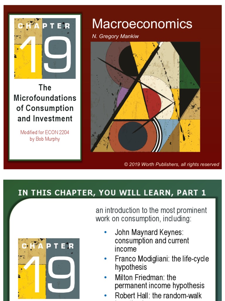 CHAP19 Micro Foundation Mankiw 10ed | PDF | Consumption (Economics) | Macroeconomics