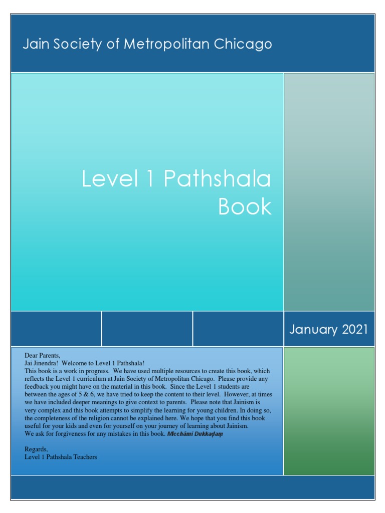 Level 1 Pathashala Book by JSMC - Comprehensive Lesson Plans and Topics ...
