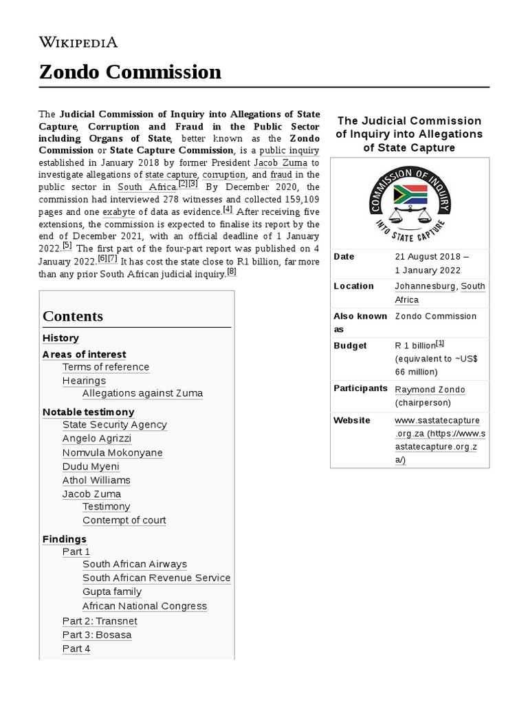 Zondo Commission | PDF | Africa | Government