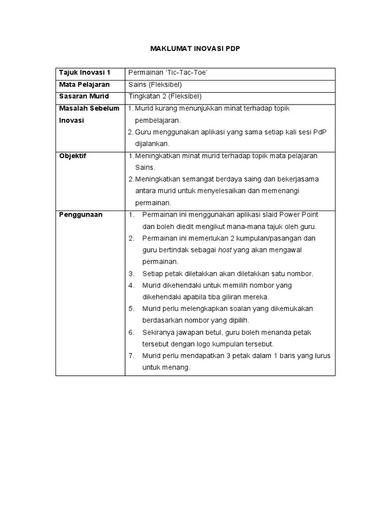 Maklumat Inovasi PDP Praktikum | PDF