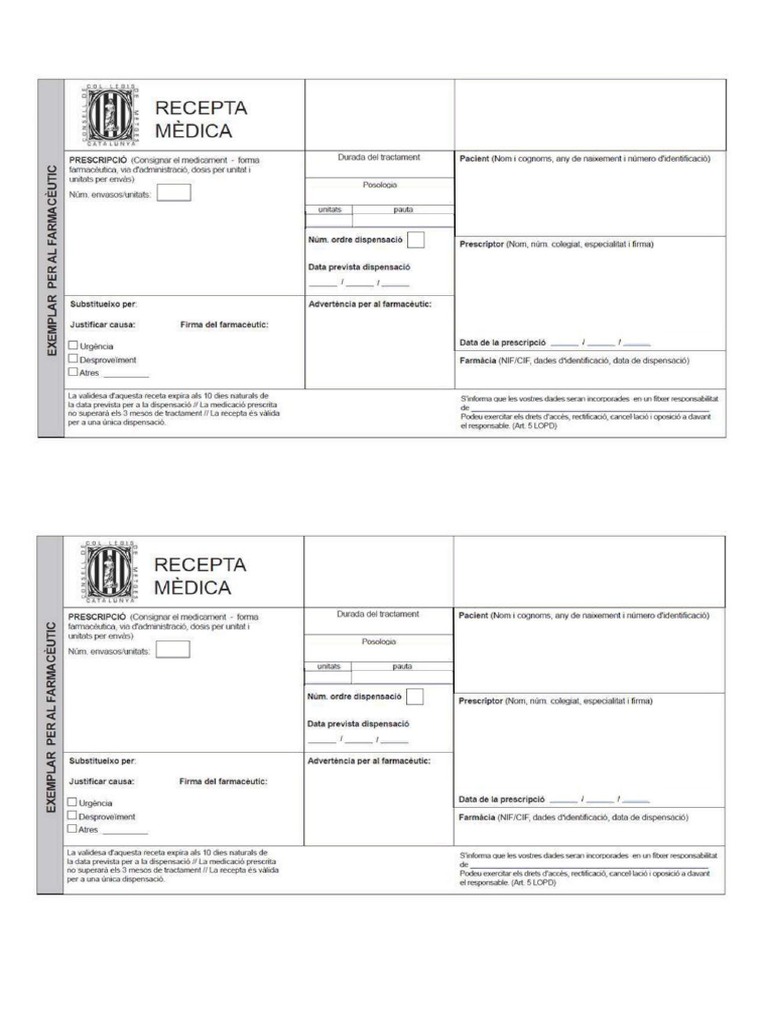 Receta Medica Cataluña | PDF