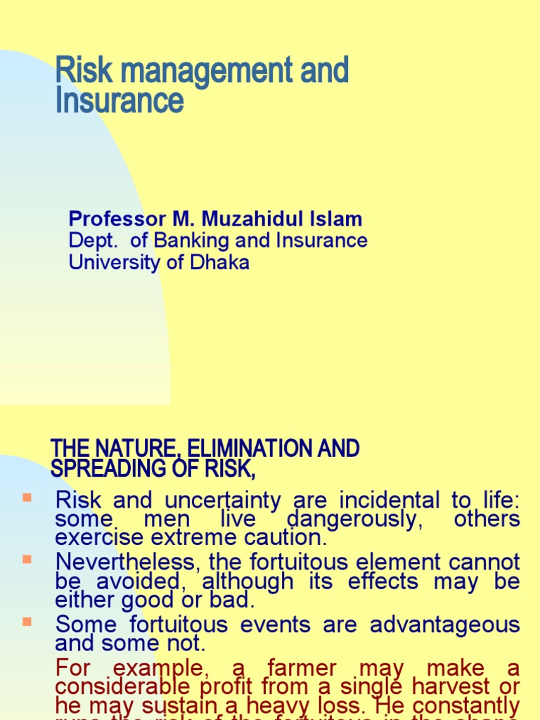 Risk Management in Insurance | PDF | Financial Risk | Insurance