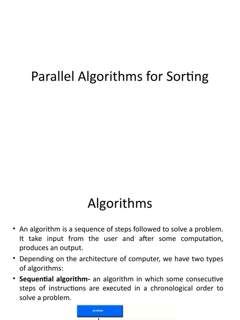 4 Parallel Algorithms for Sorting | PDF