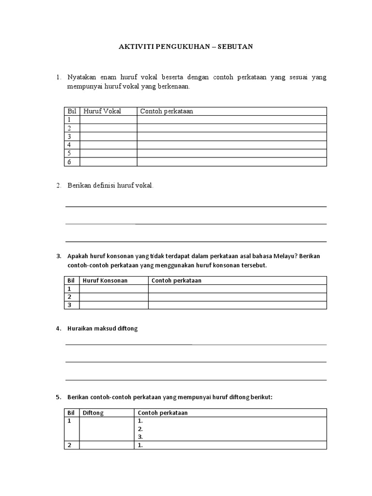 AKTIVITI PENGUKUHAN SEBUTAN | PDF