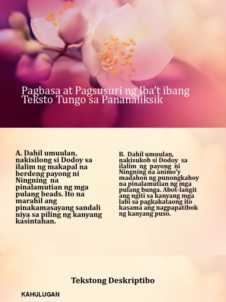 Tekstong Deskriptibo | PDF