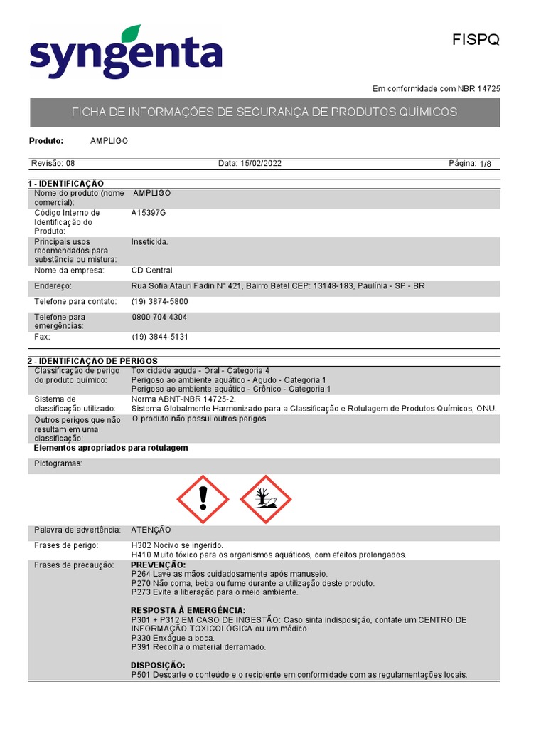 FISPQ | PDF | Embalagem e rotulagem | Química