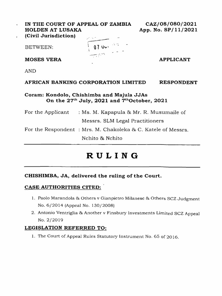 2021-Zmca-114 Execution of Judgment | PDF | Appeal | Judgment (Law)