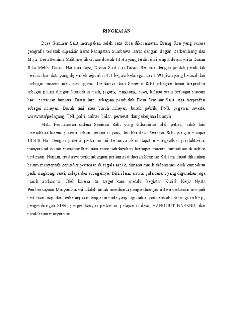 Ringkasan Proposal | PDF