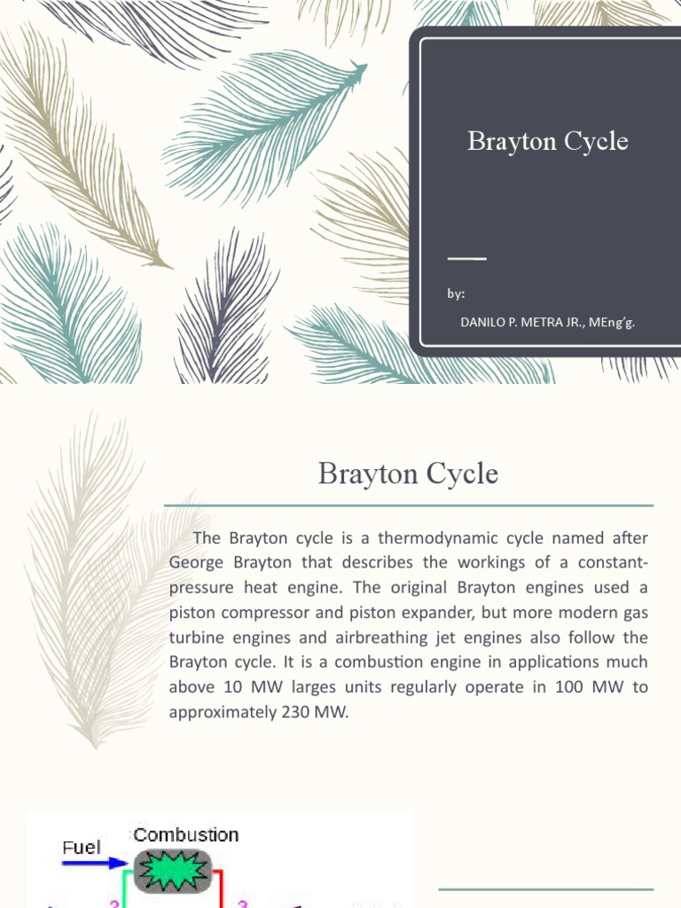Chapter 5 Brayton Cycle | PDF | Science & Mathematics | Computers