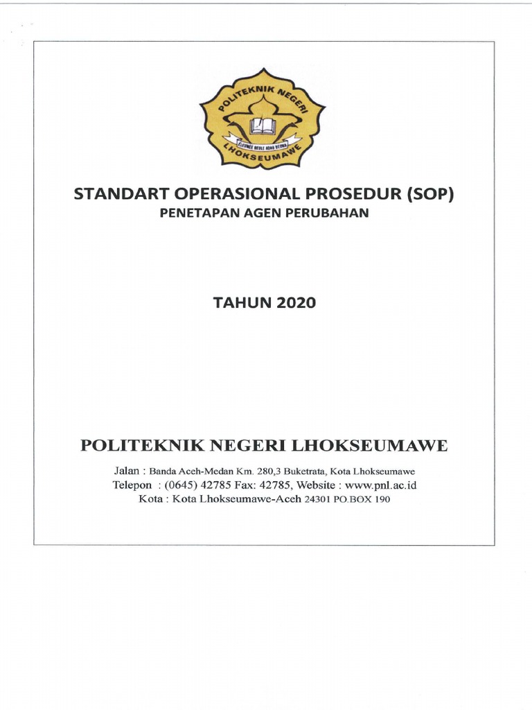 Sop Agen Perubahan Pdf