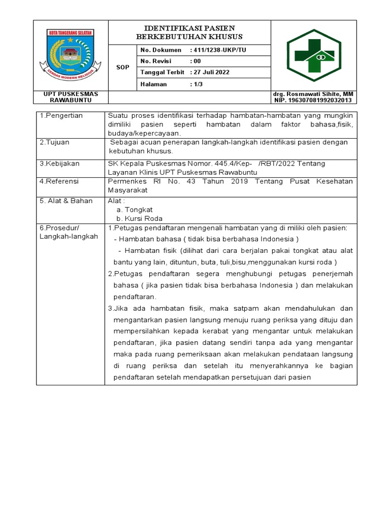 SOP kebutuhan khusus edit | PDF