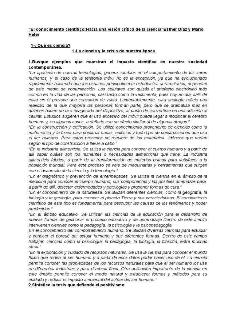 -El conocimiento científico-Hacia una visión crítica de la ciencia-Esther Díaz y Mario Heler ...