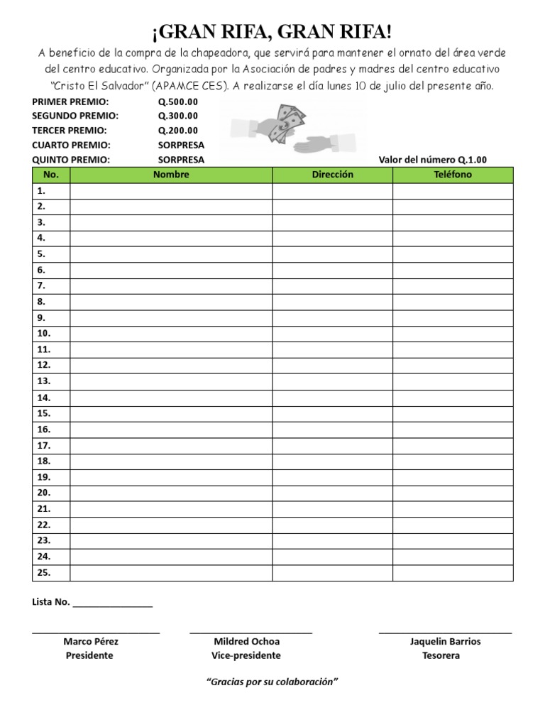 Lista de Rifa | PDF