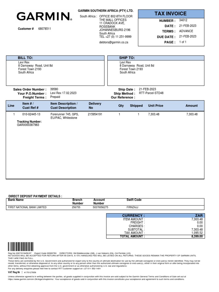 Invoice 34012 | PDF | Invoice | Value Added Tax