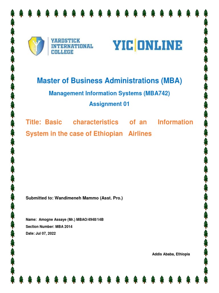 Management Information Systems Assignment 01 Amogne Assaye ID MBAO494814B PDF | PDF ...