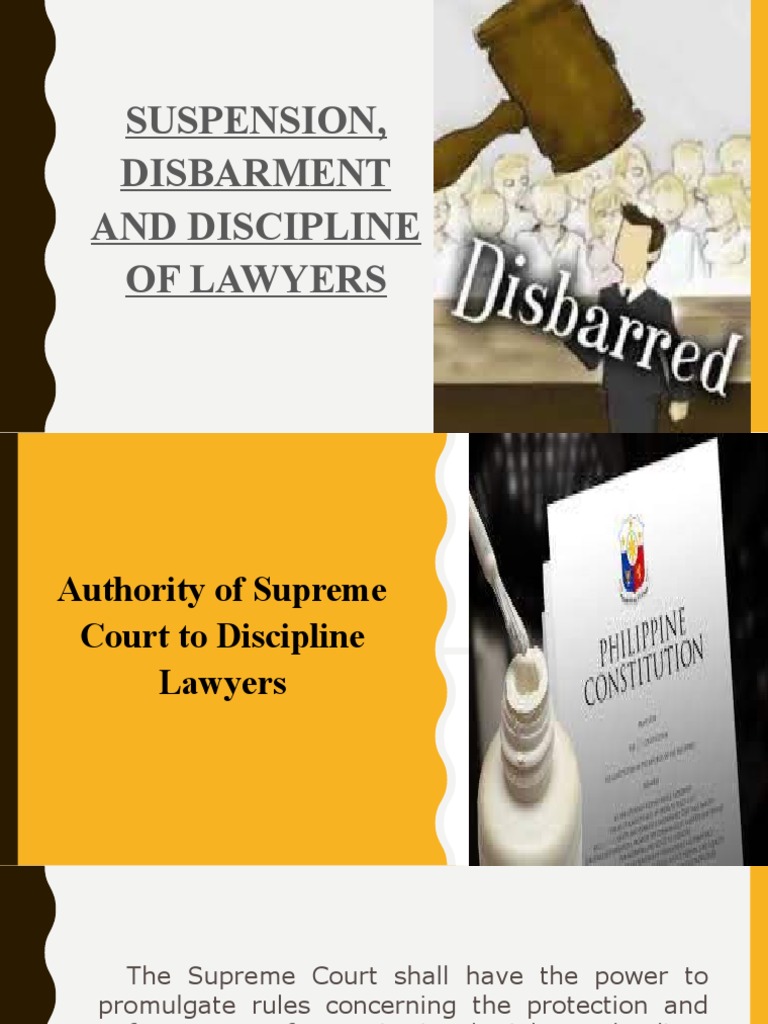 Suspension Disbarment and Discipline | PDF | Disbarment | Practice Of Law