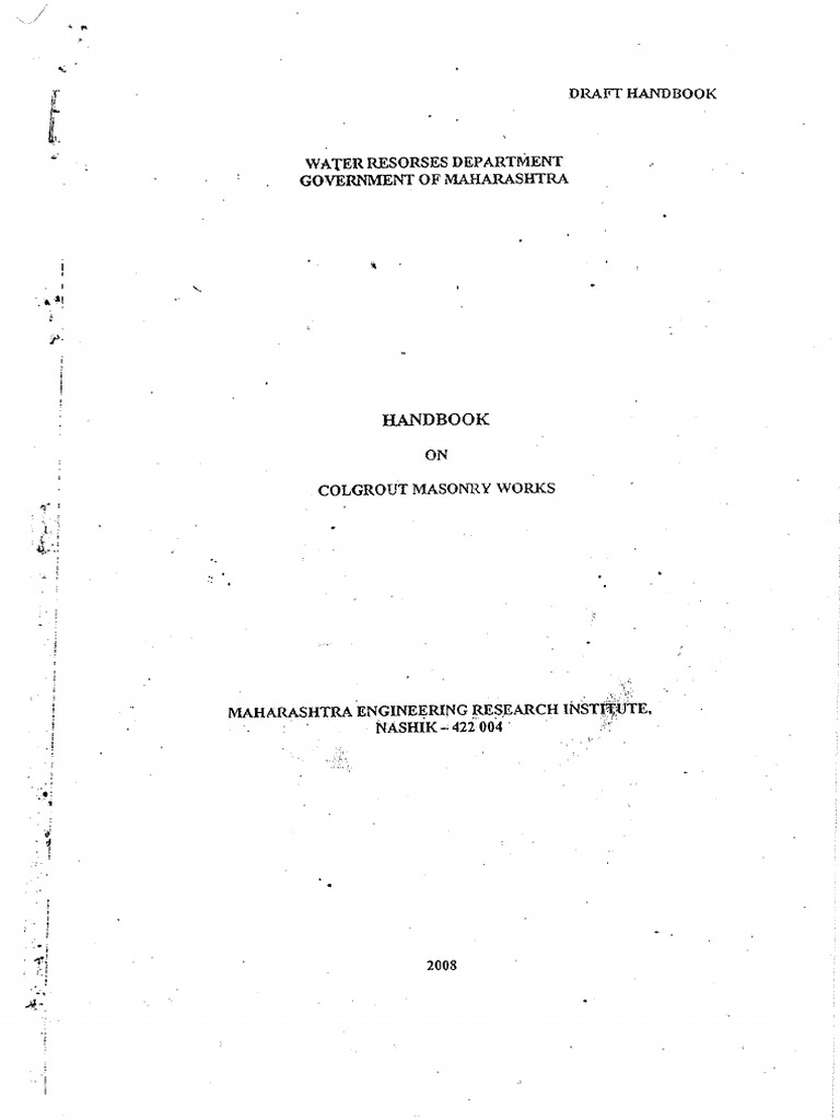 Hand Book On Colgrout Masonry Works | PDF