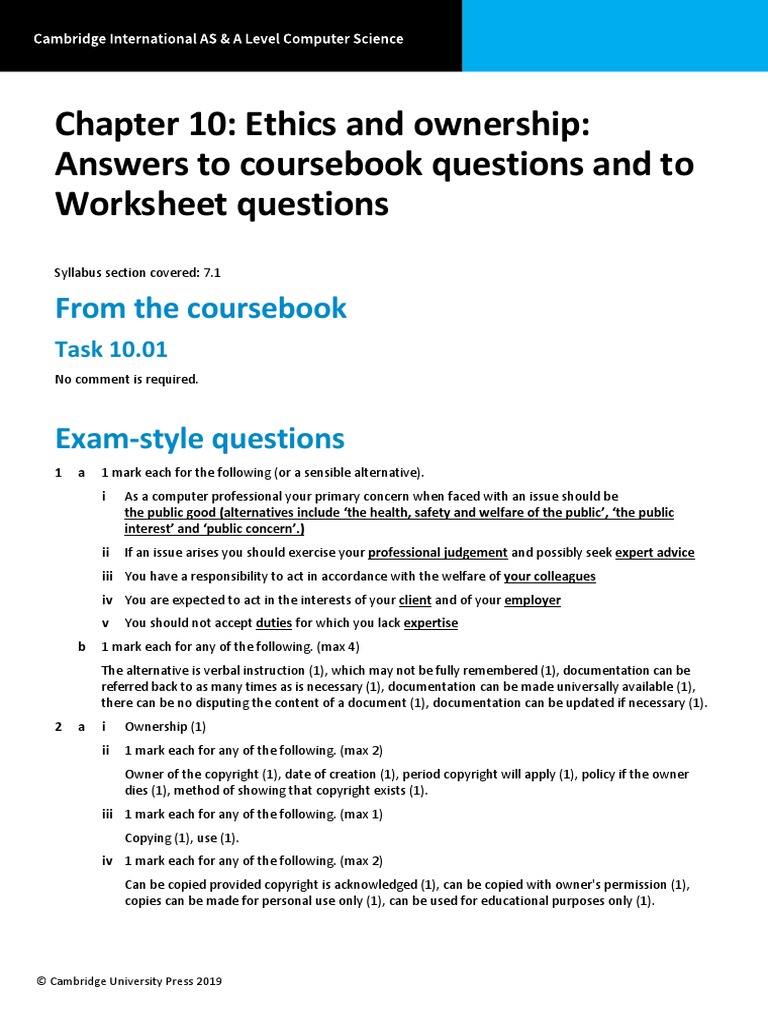 Chapter 10 Answers | Download Free PDF | Operating System | Software