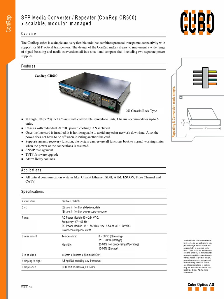 Cube ConRep CR600 - Product Overview | PDF | Computer Engineering ...