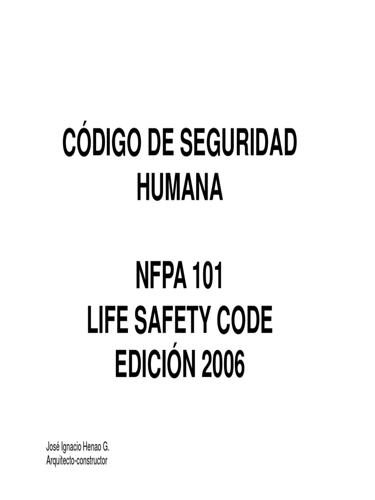 Nfpa 101 2006 Codigo de Seguridad Humana | PDF